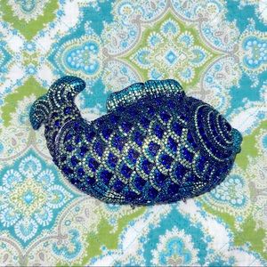 Bags | Luxury Crystal Bling Fish Evening Clutch Bag | Poshmark